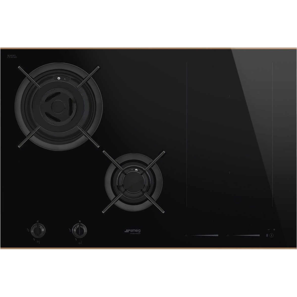 SMEG PM6743RКомбинированная варочная панель газ + индукция, 75 см ...